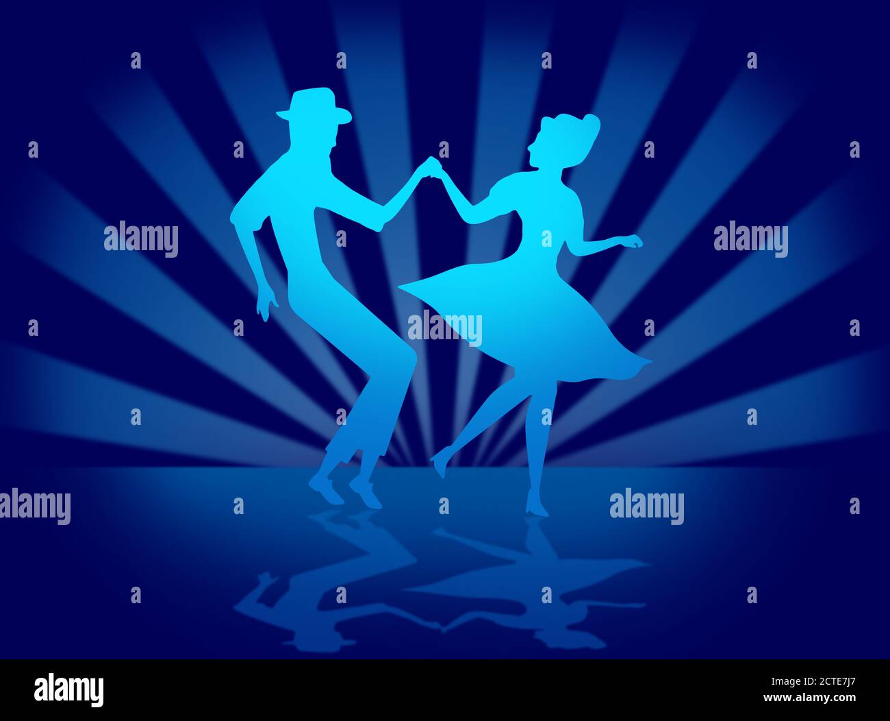 Swing Dance Couple Stock Photo - Alamy