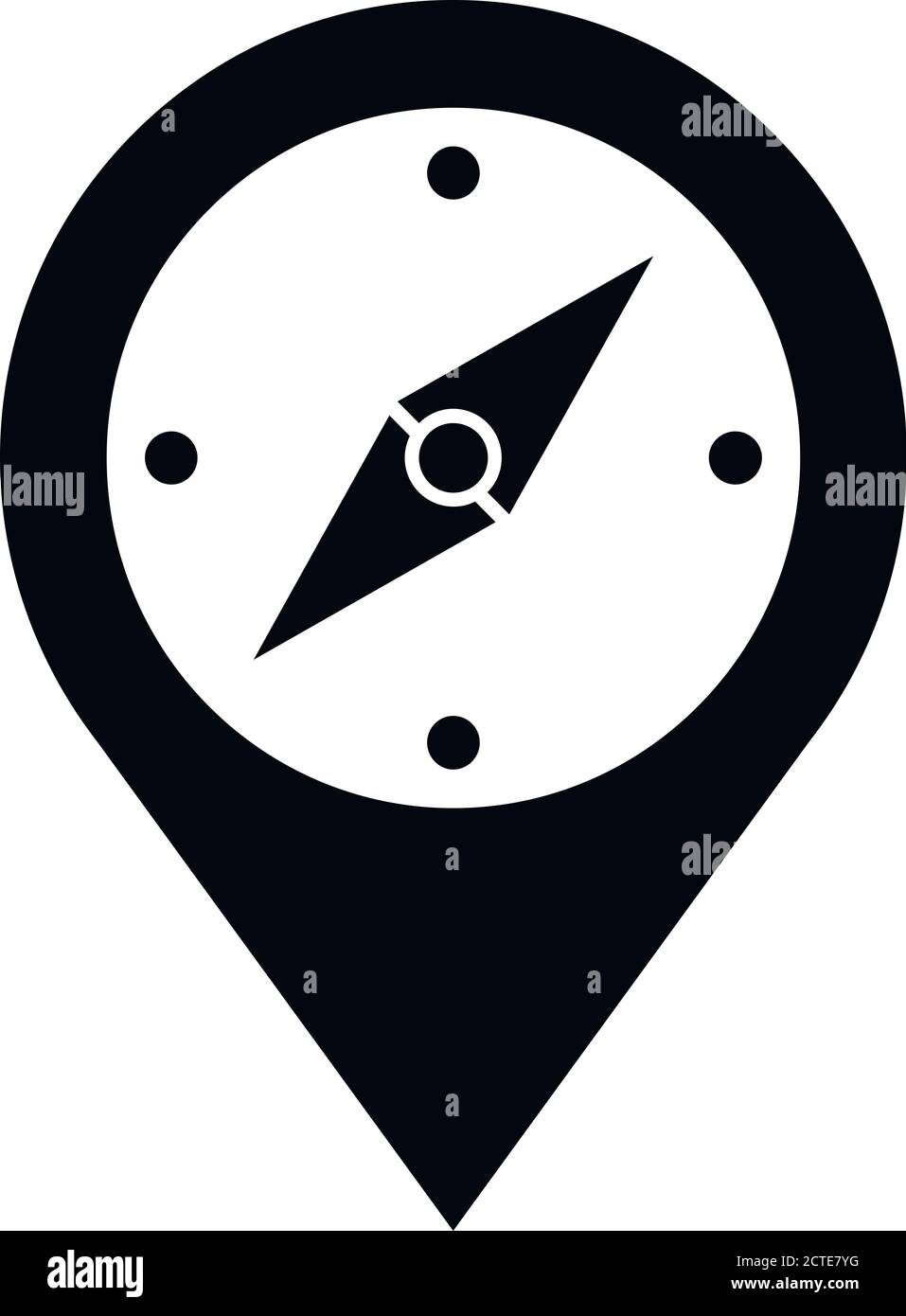 Compass pin exploration icon. Simple illustration of compass pin ...