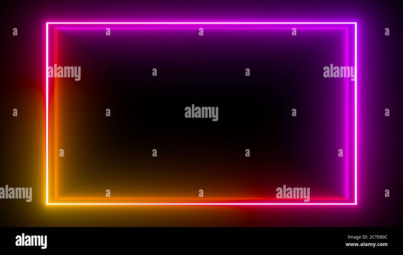Multi-colored neon lamp on a black background. Halogen light. Simple ...