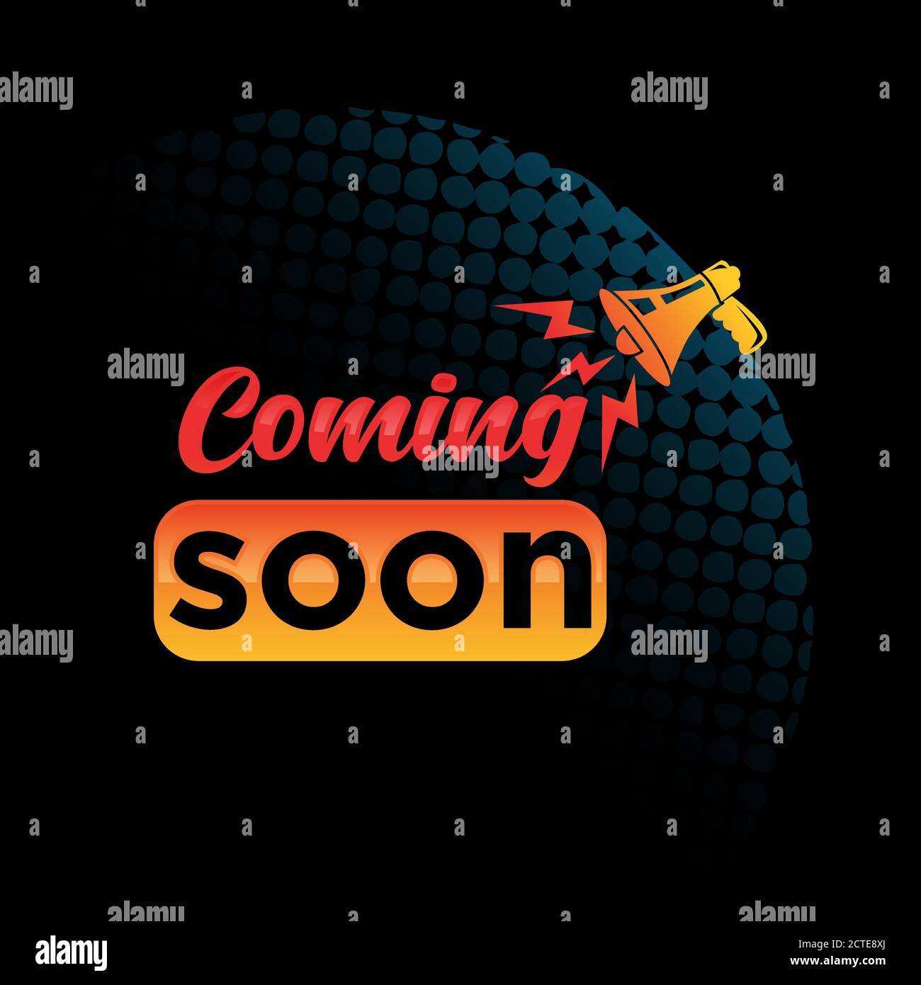 Coming soon. Vector illustrations on black background Stock Vector ...