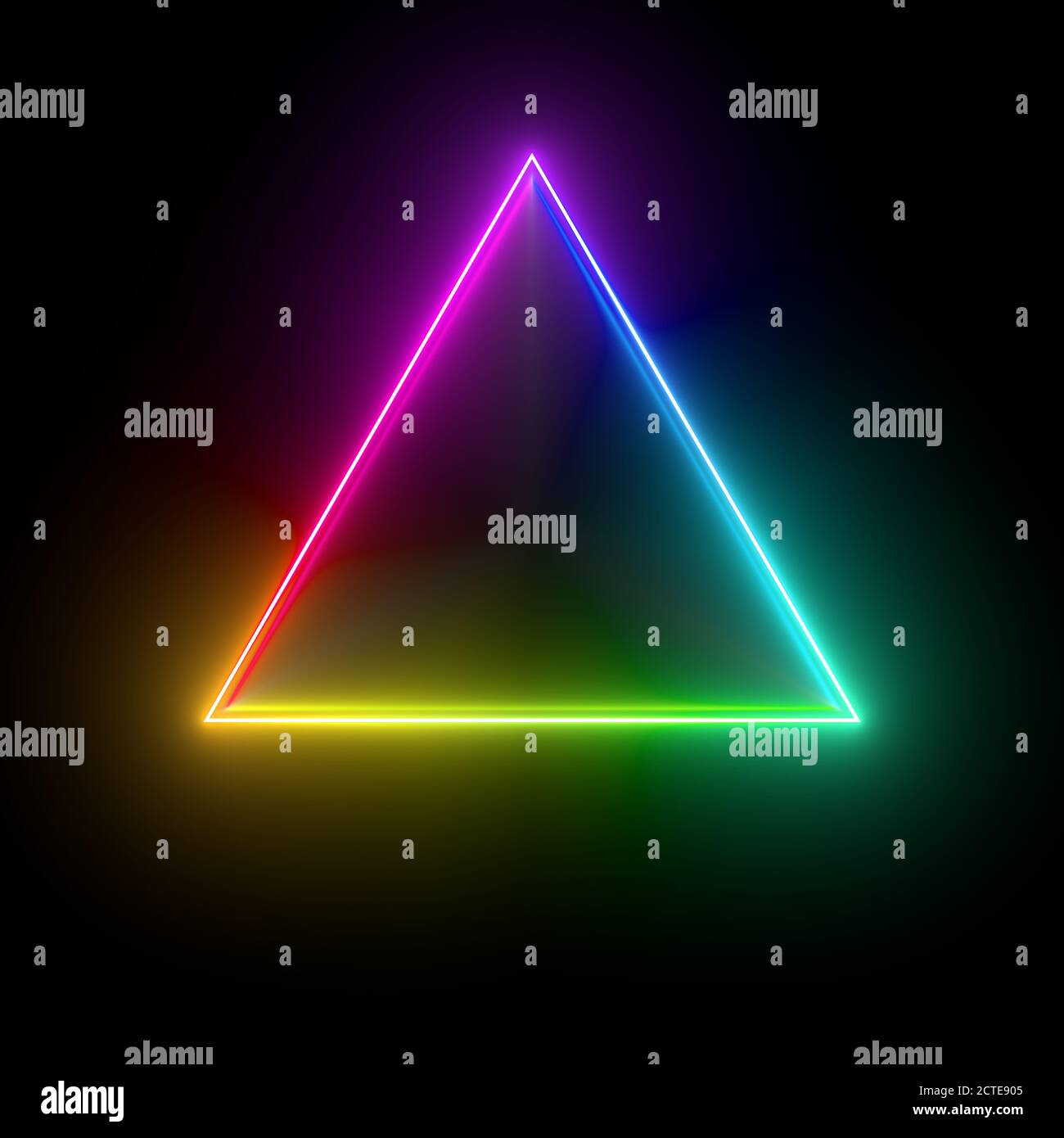 Multi-colored neon lamp on a black background. Halogen light. Simple ...