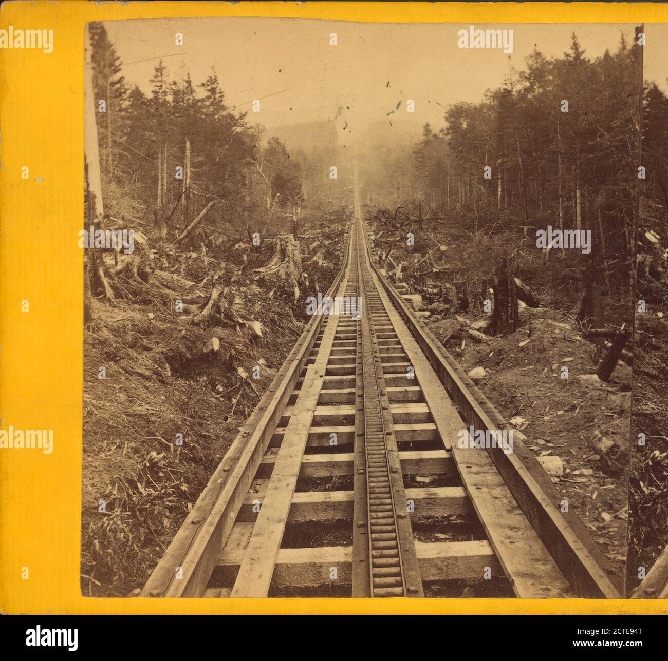 Railroad, looking up., Moulton, John S. (b. ca. 1820), Railroad tracks ...