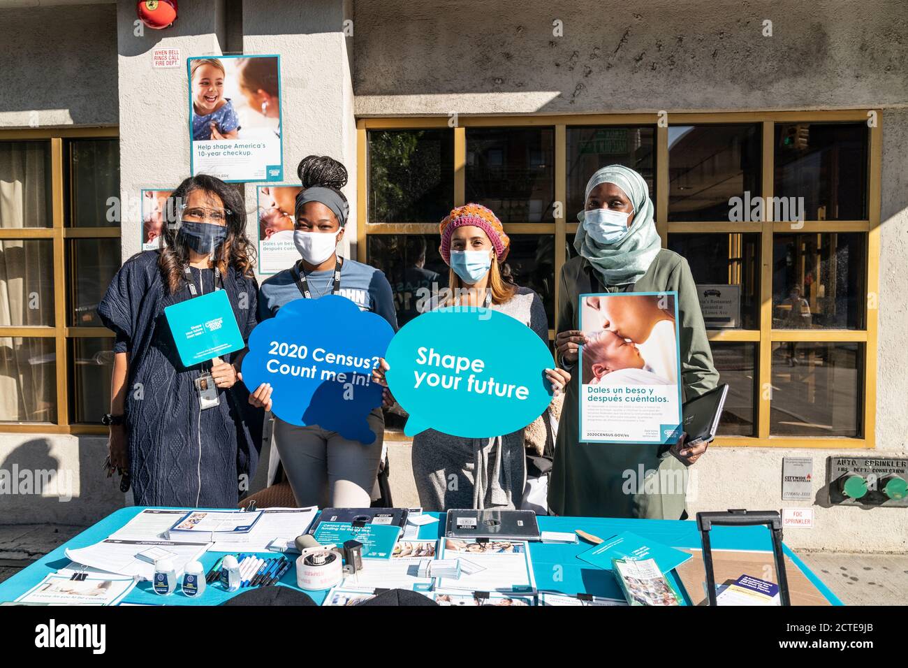 New York, NY - September 22, 2020: Census 2020 employees seen at Sylvia ...