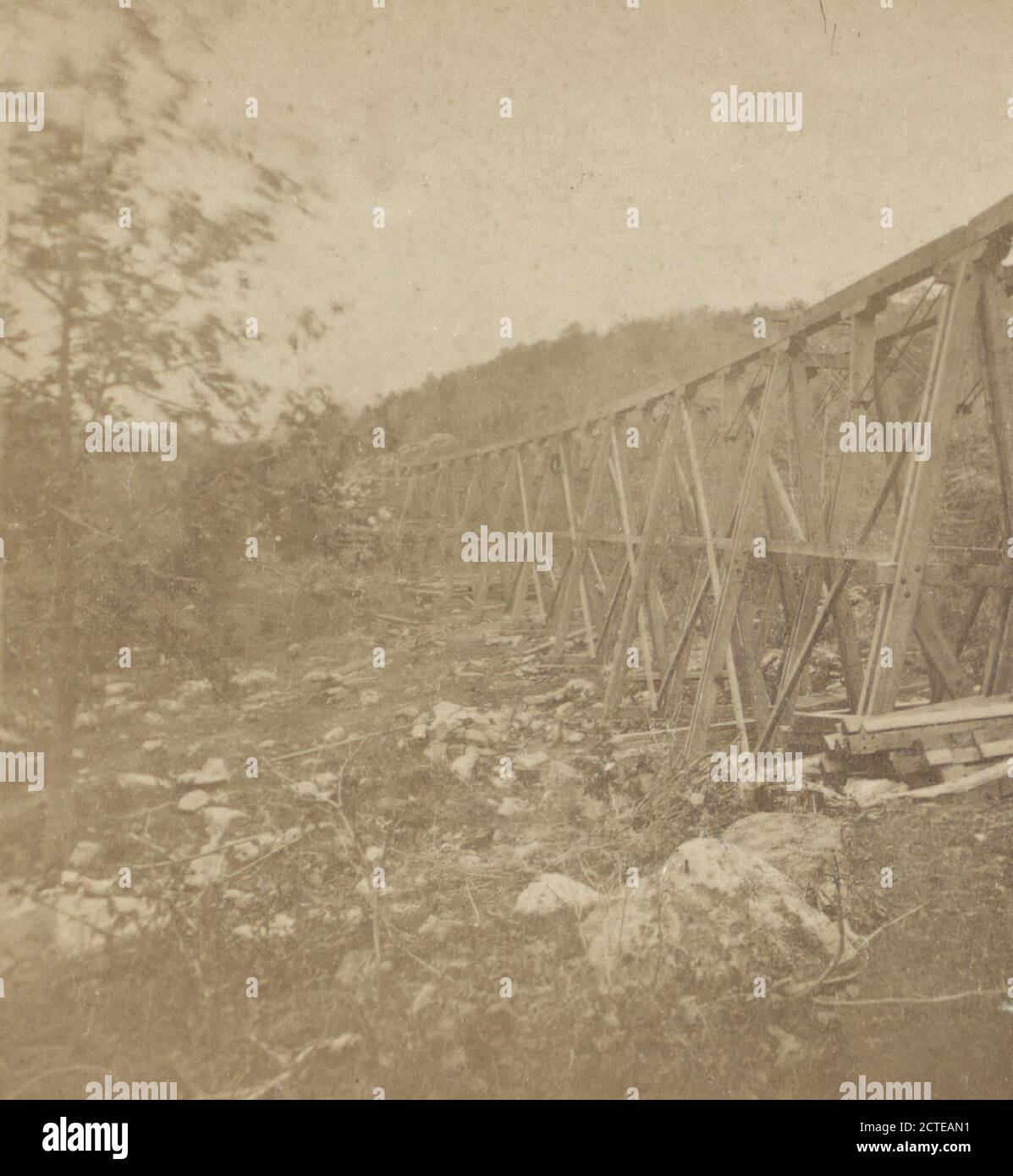 Section of Trestle Bridge on the New York, Boston & Montreal Railway ...