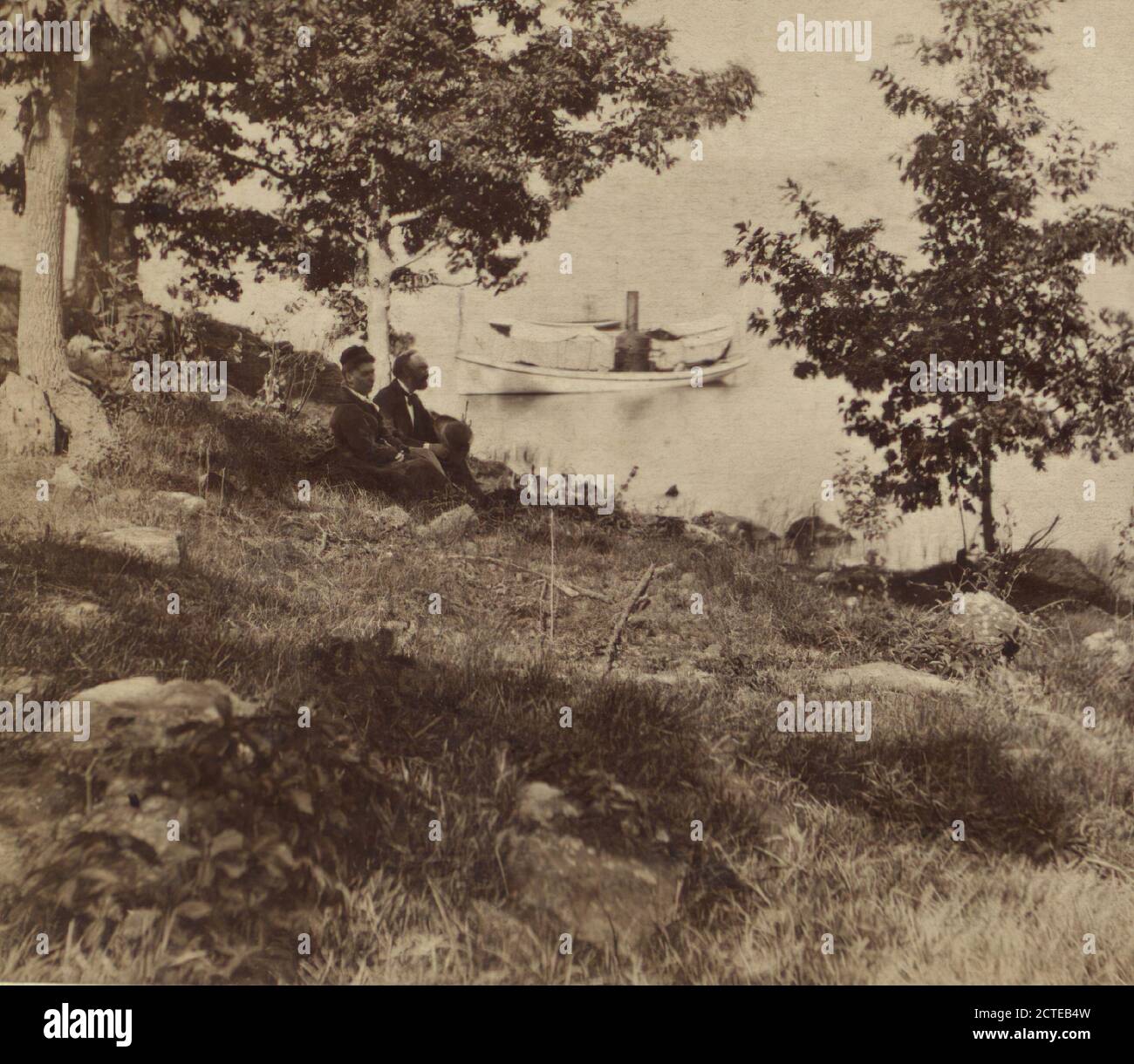 View of Pool Island, steam yacht 'Gracy' in distance., McIntyre, A. C ...