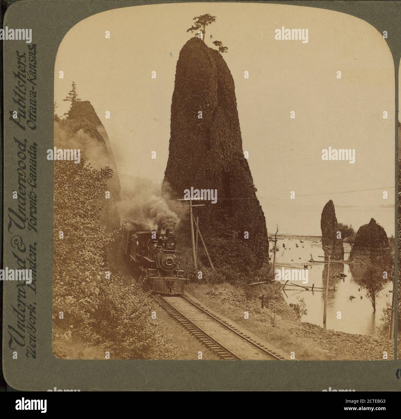 Picturesque grandeur of the great Columbia River, remarkable 'Pillars ...