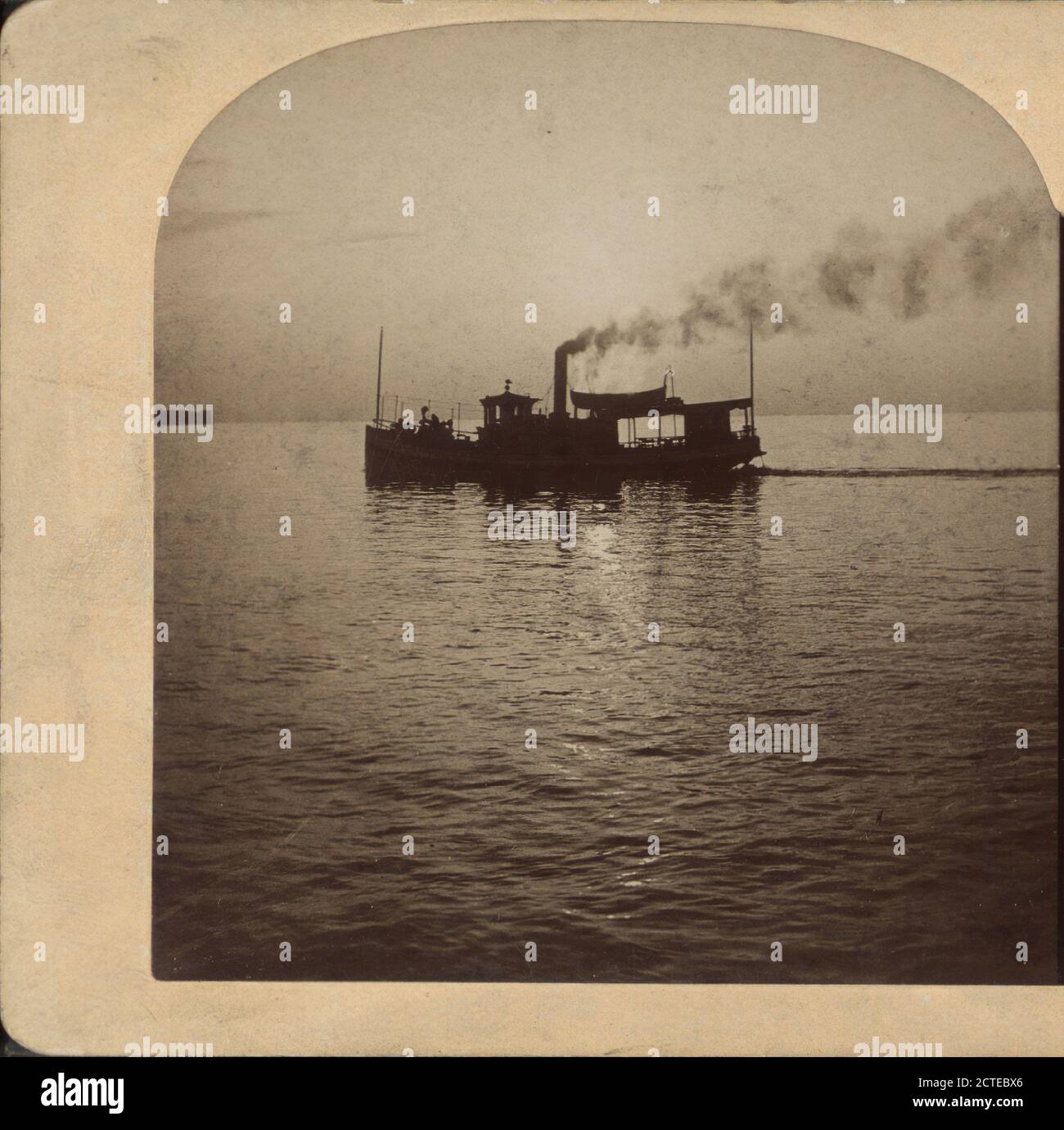 Moonlight, Lake Erie., 1885, New York (State), Erie, Lake Stock Photo ...