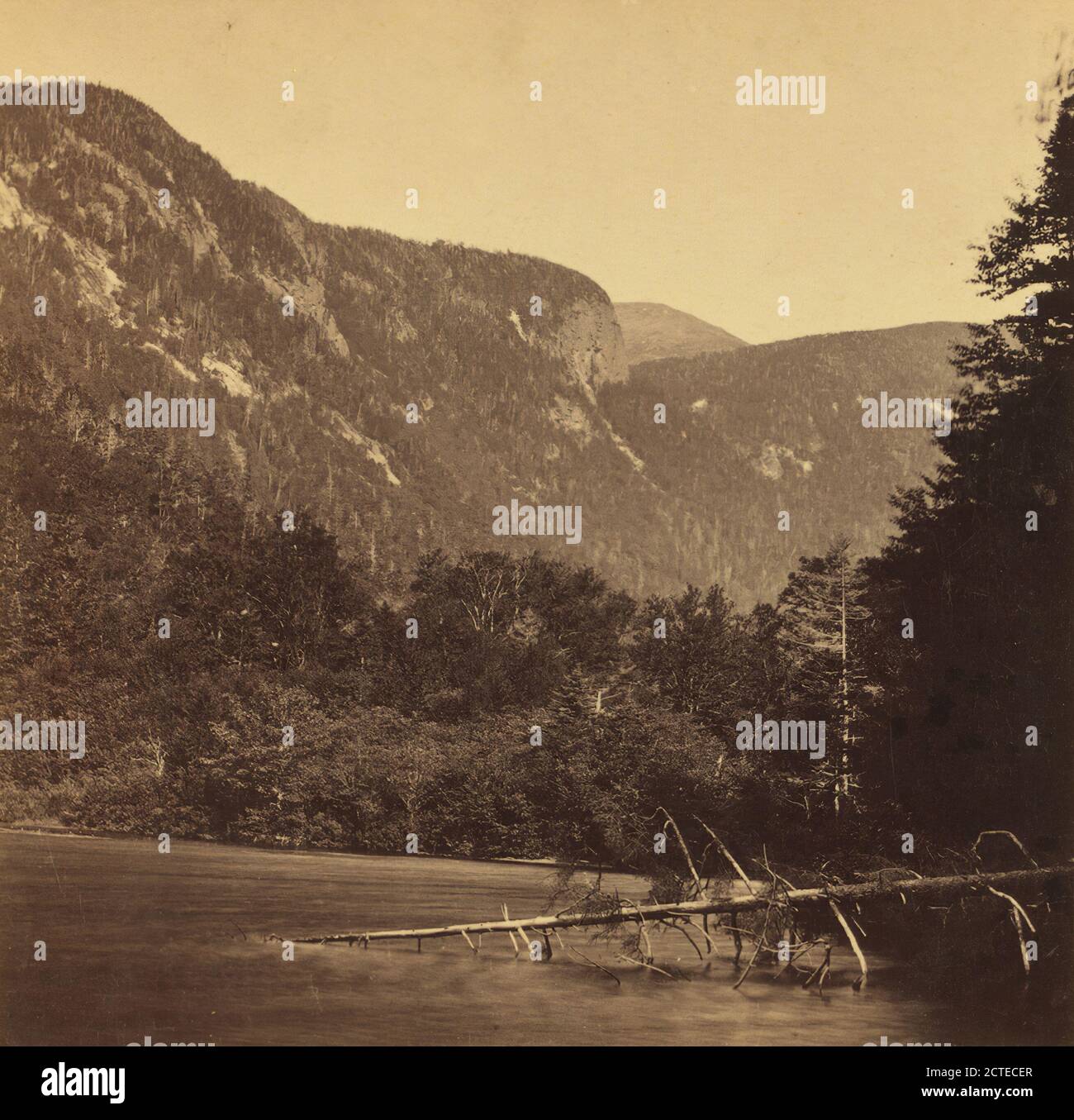 Eagle Cliff from Echo Lake, Franconia Notch., Kilburn Brothers, Canyons ...