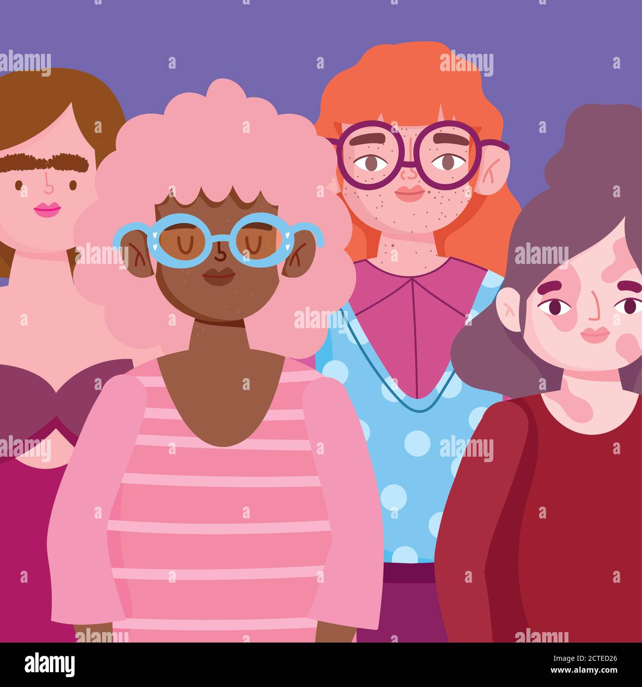 perfectly imperfect, group young women diversity problem skin and body ...
