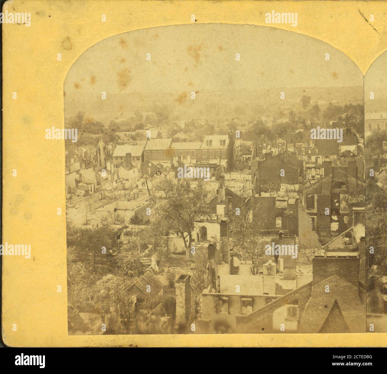 The ruins of Chambersburg from the Market House, looking southward ...