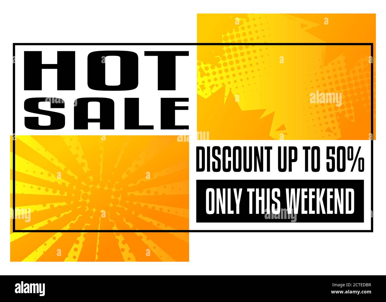 Comic book fashion sale social media post design. Cartoon colored ...