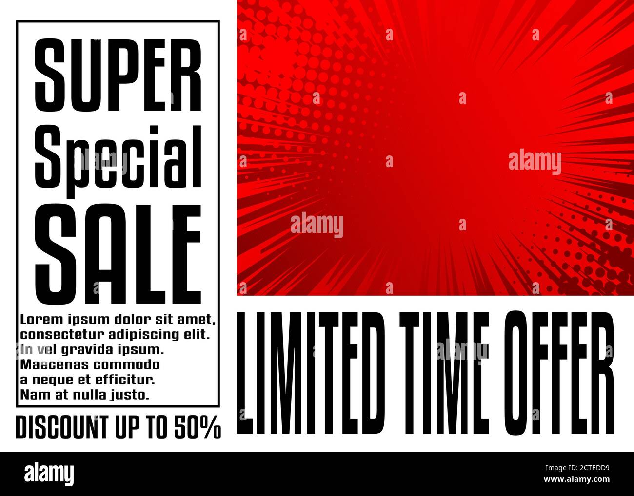 Comic book fashion sale social media post design. Cartoon colored ...