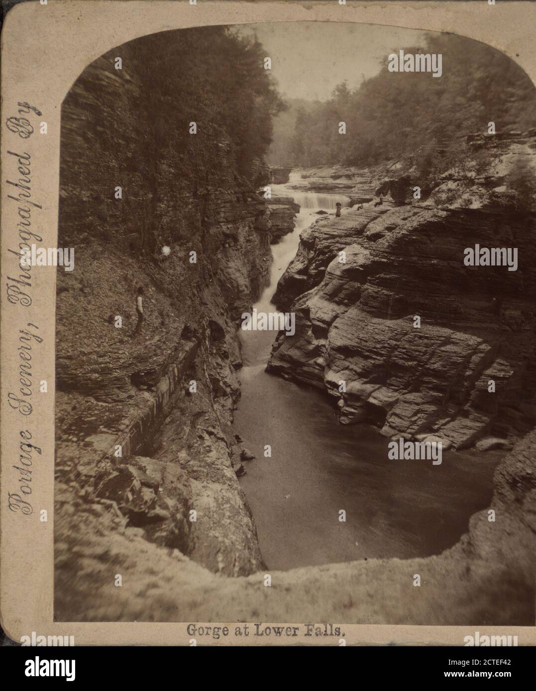 Gorge at Lower Falls., Washburn, George L., 1870, New York (State ...