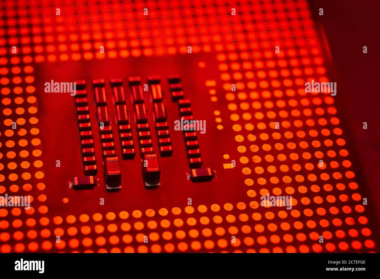 Overheating tech background concept. Close-up of CPU Chip Computer ...