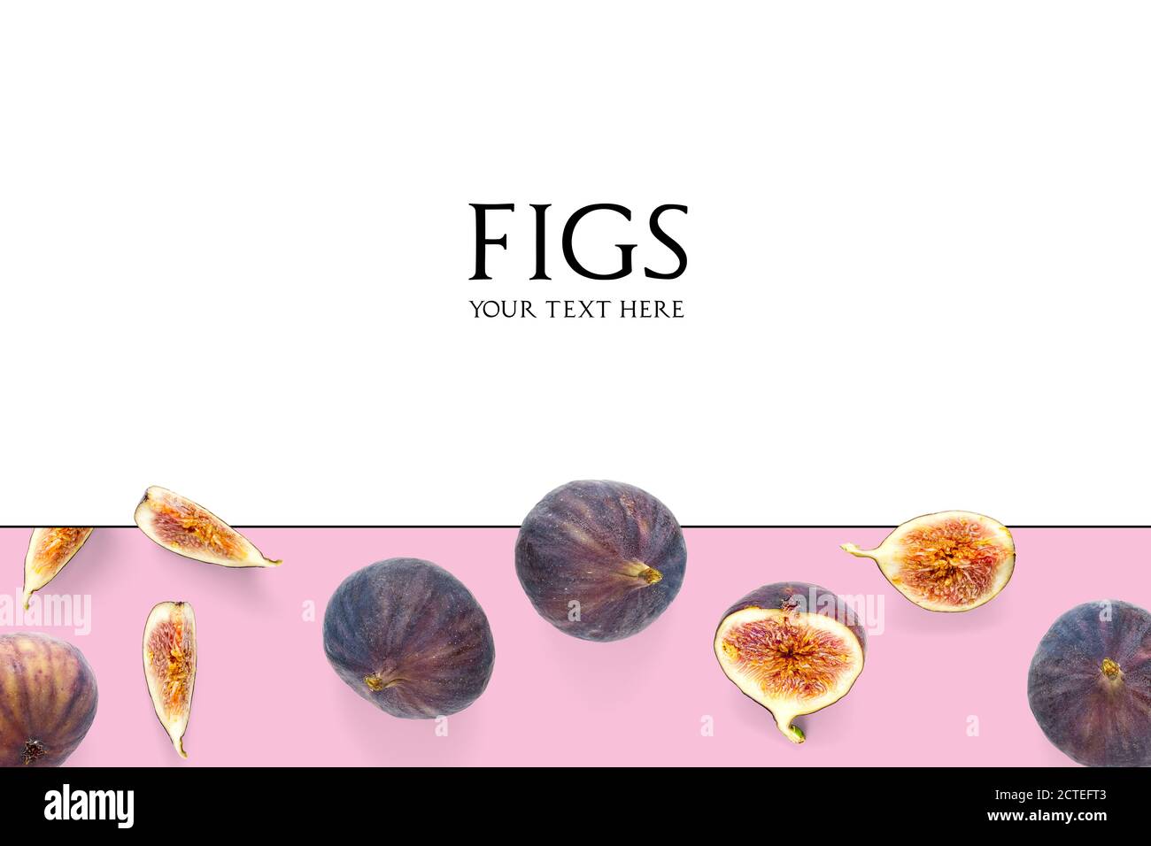 Creative layout of Fresh ripe figs. Food Photo. Figs on a white ...