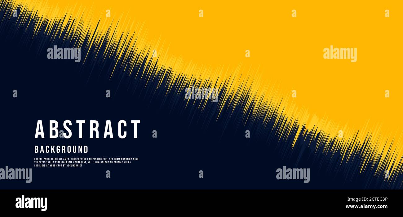 Abstract half background yellow and black line wavy pattern design ...