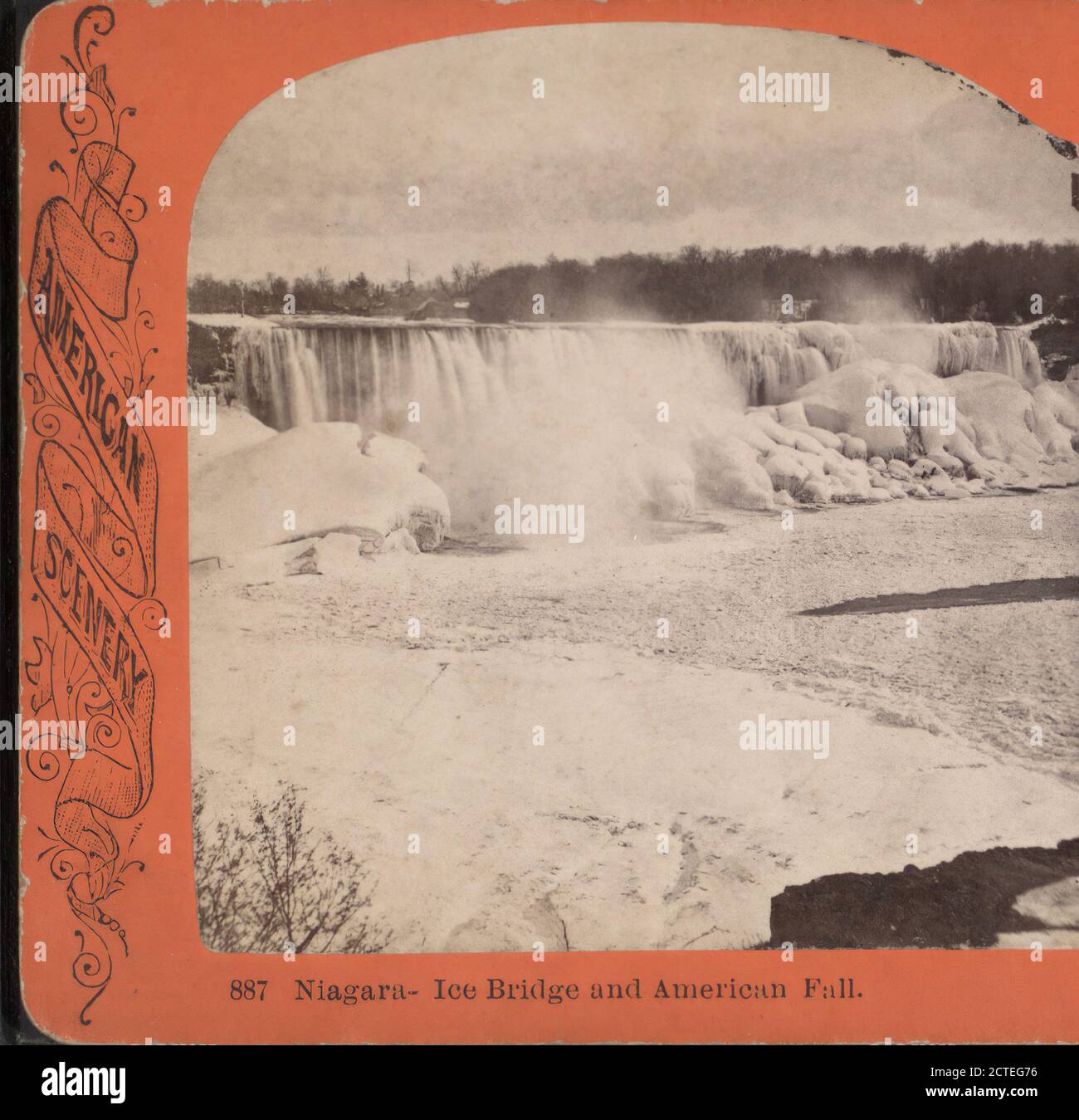 Niagara, ice bridge and American Fall., New York (State), Niagara Falls ...