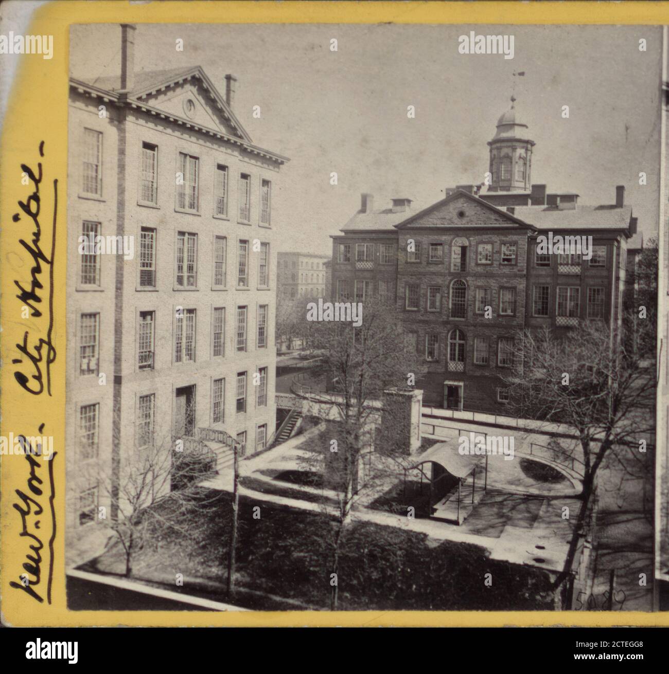 City Hospital, view from South side., 1867, New York (State), New York ...