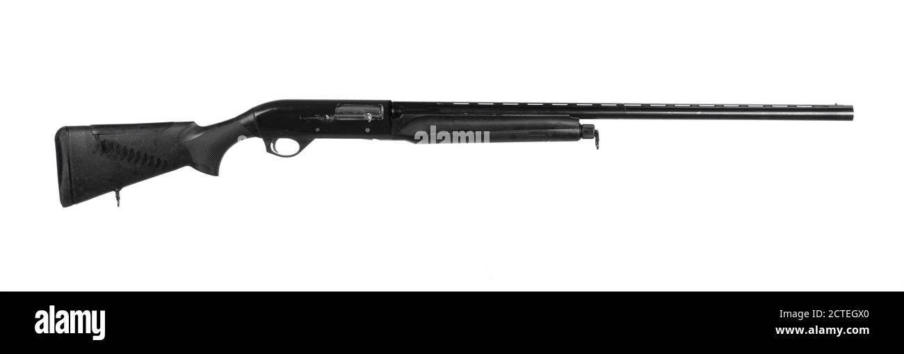 Modern hunting rifle isolated on white background Stock Photo - Alamy
