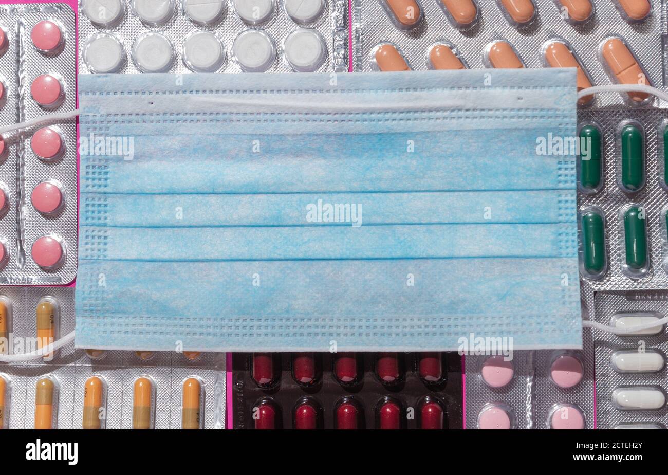 Different medicines: tablets, pills in blister pack, medications drugs ...