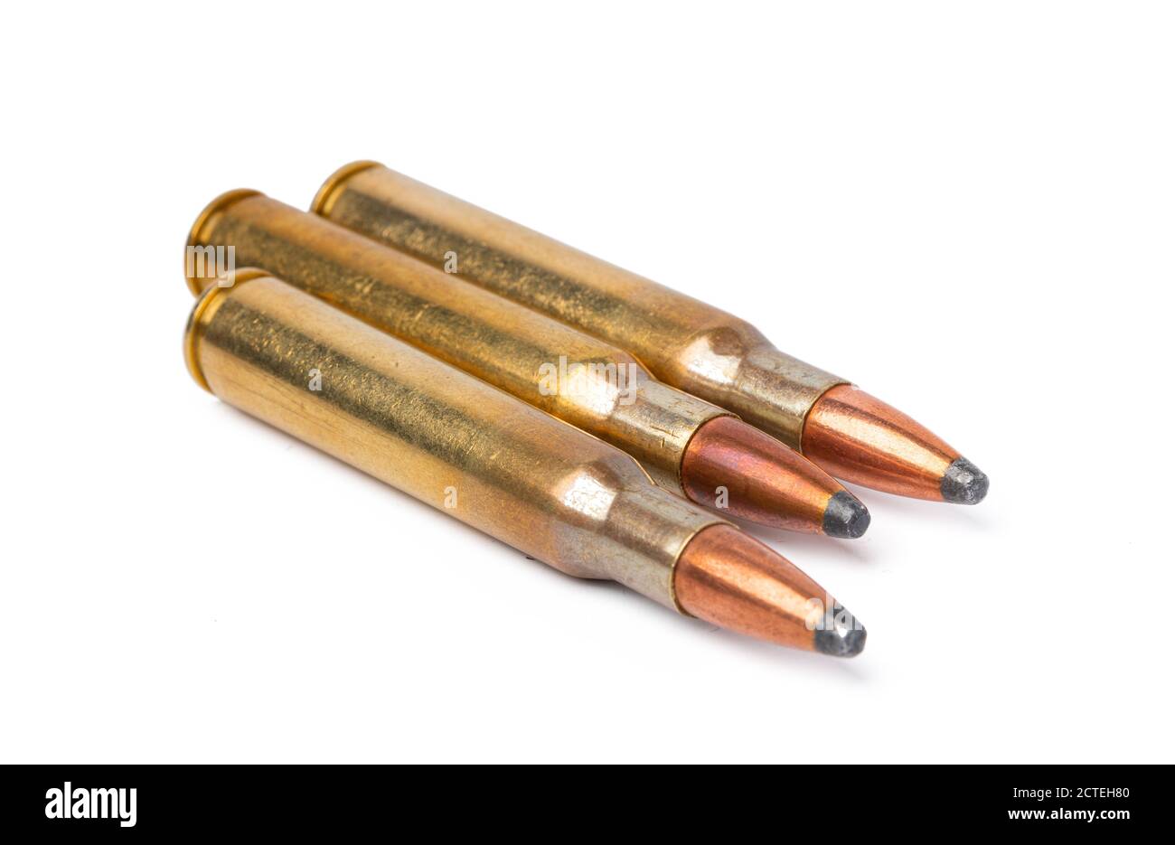 Metal cartridges isolated on white background close up Stock Photo - Alamy