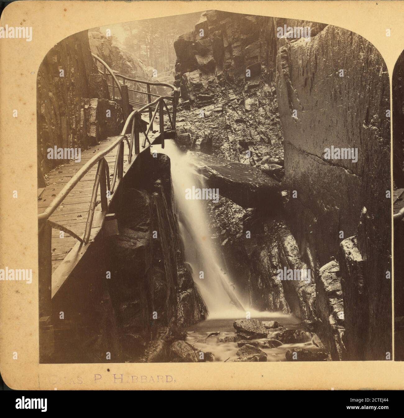 Cascade in Flume., C. P. Hibbard, Canyons, Waterfalls, Walkways, New ...