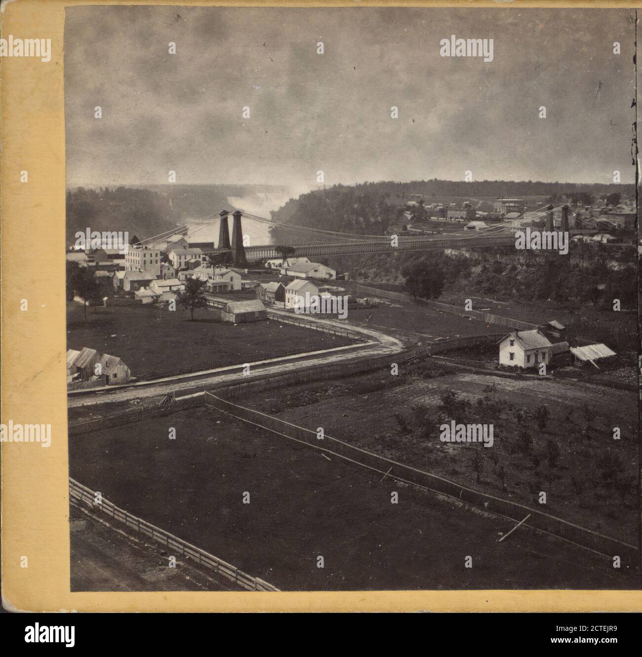 Suspension Bridge from Monteagle Hotel, Niagara Falls., Soule, John P ...