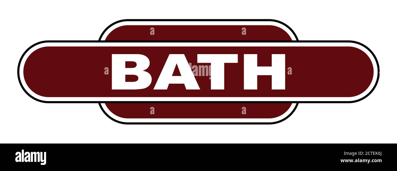 A BATH UK station name plate over a white background Stock Vector Image ...