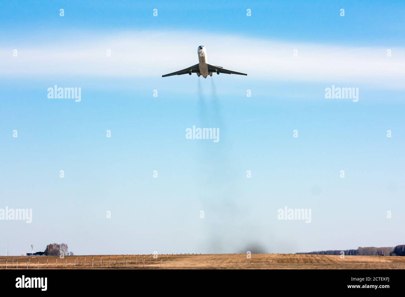 Front view of the aircraft taking off Stock Photo - Alamy