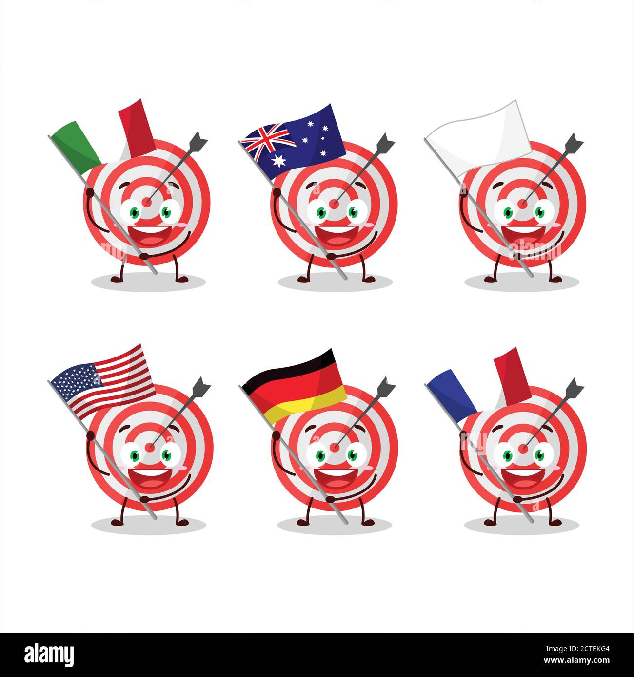 Target cartoon character bring the flags of various countries Stock ...