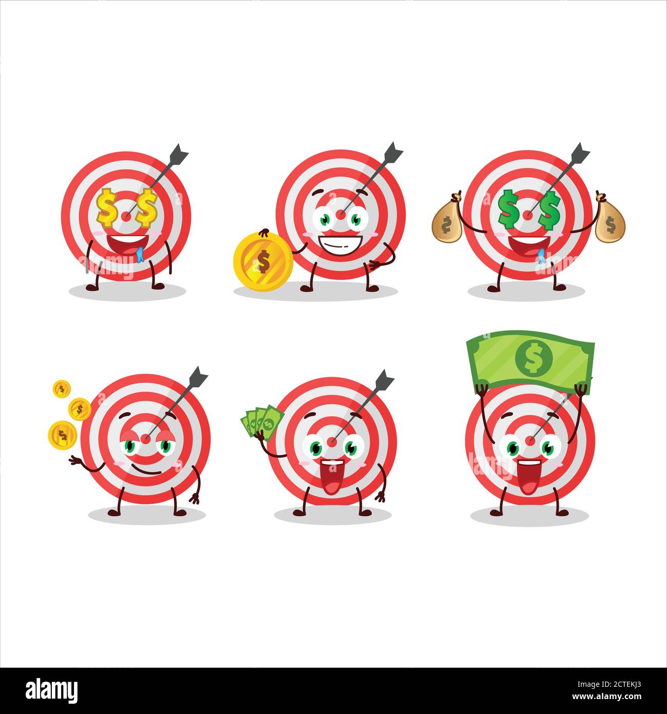 Target cartoon character with cute emoticon bring money Stock Vector ...