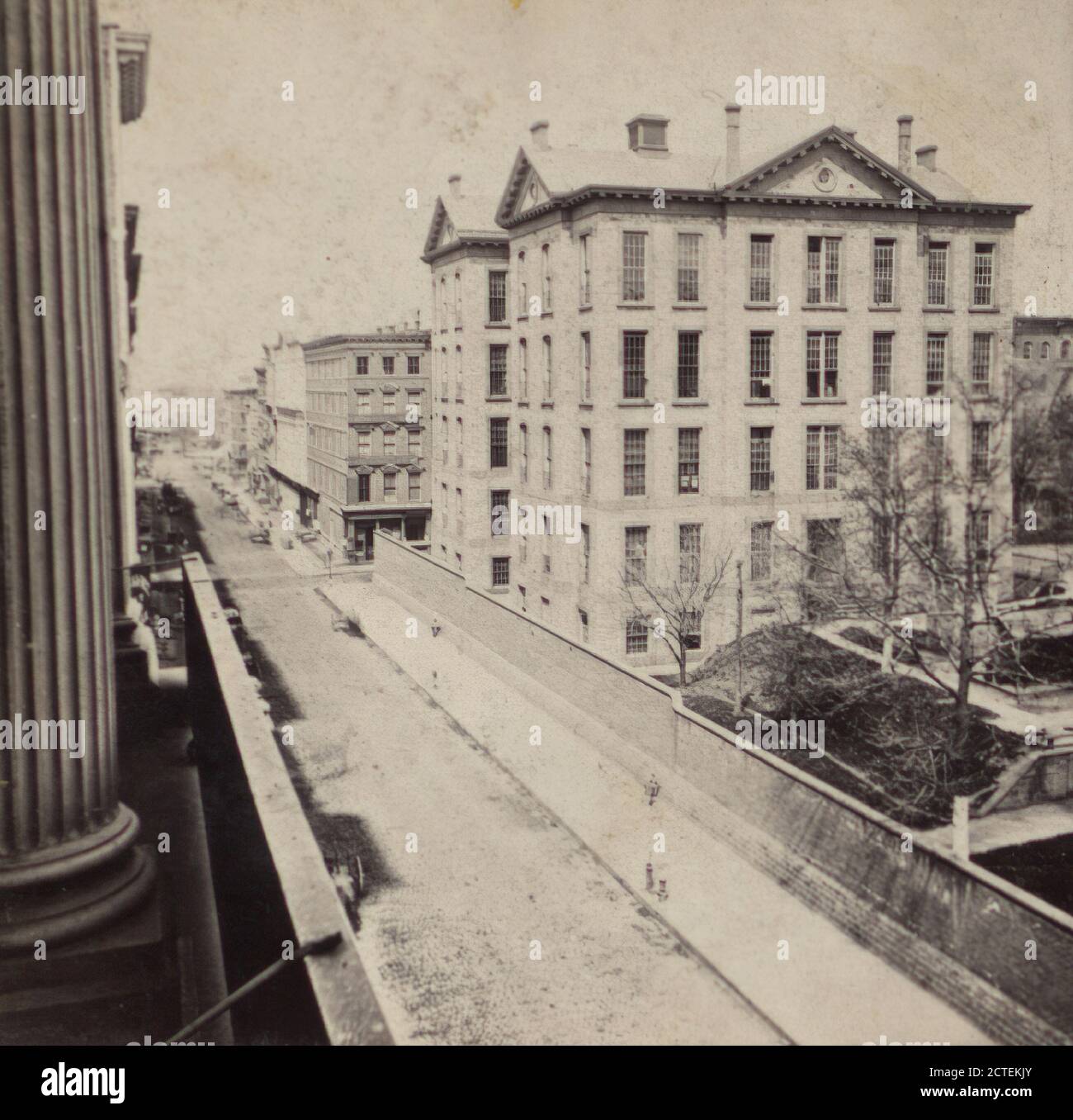 Perspective view of Duane St., showing portion of City Hospital., 1867 ...
