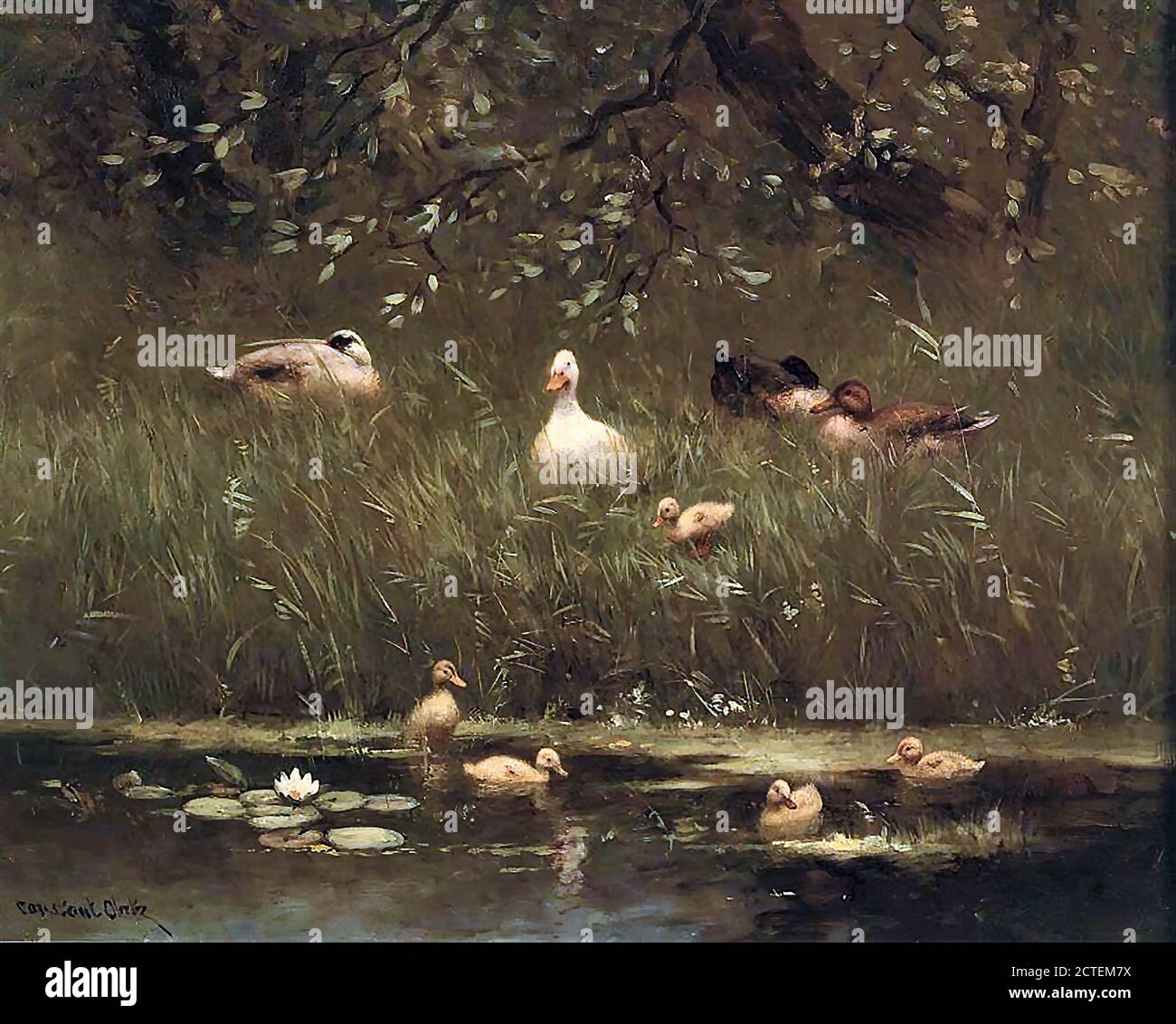 Artz Constant - the First Swim 2 - Dutch School - 19th Century Stock ...