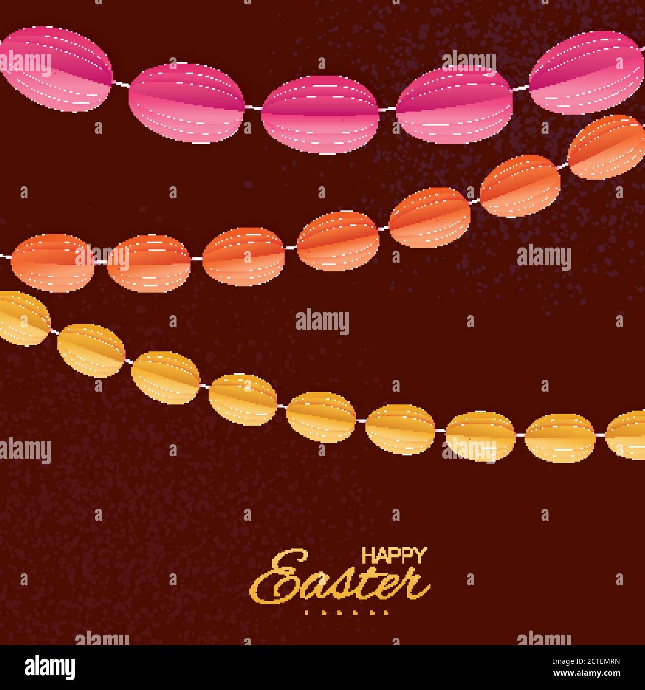 Origami Happy Easter Greeting card. Colorful Three Paper cut Easter Egg ...