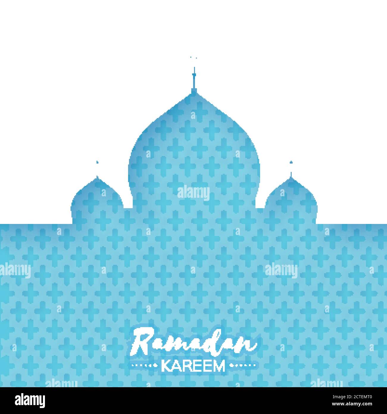 Blue Mosque. Origami Ramadan Kareem Greeting card with arabic arabesque ...