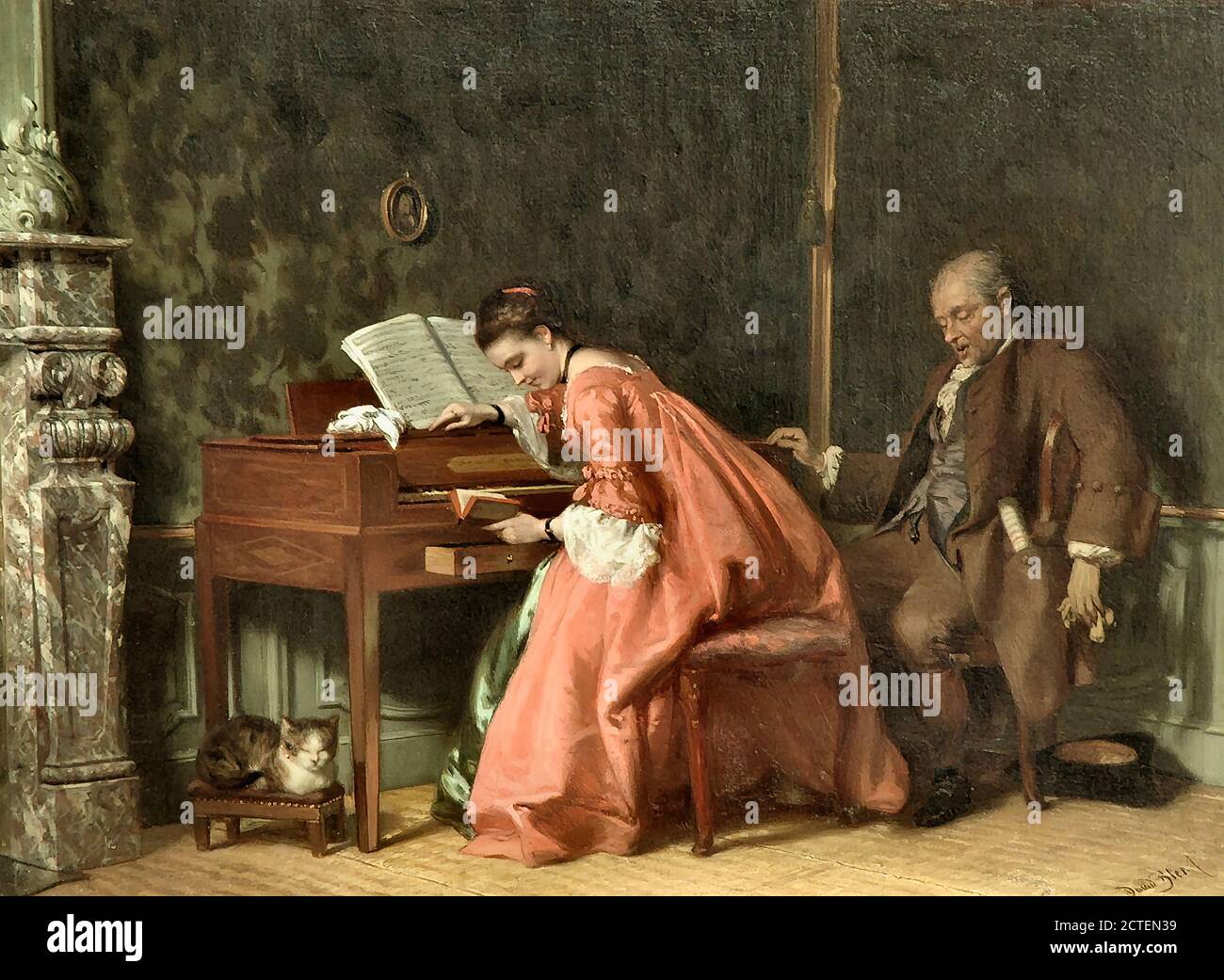 Bles David - De Onoplettende Leraar - Dutch School - 19th Century Stock ...