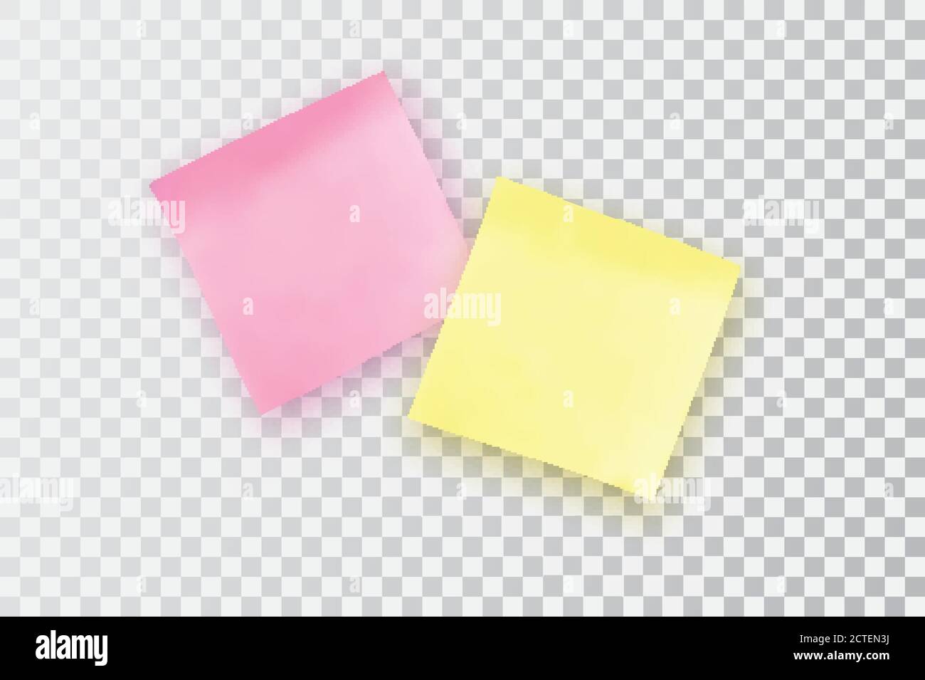 Yellow and pink sticky note. Template for your projects. Two Sticker ...
