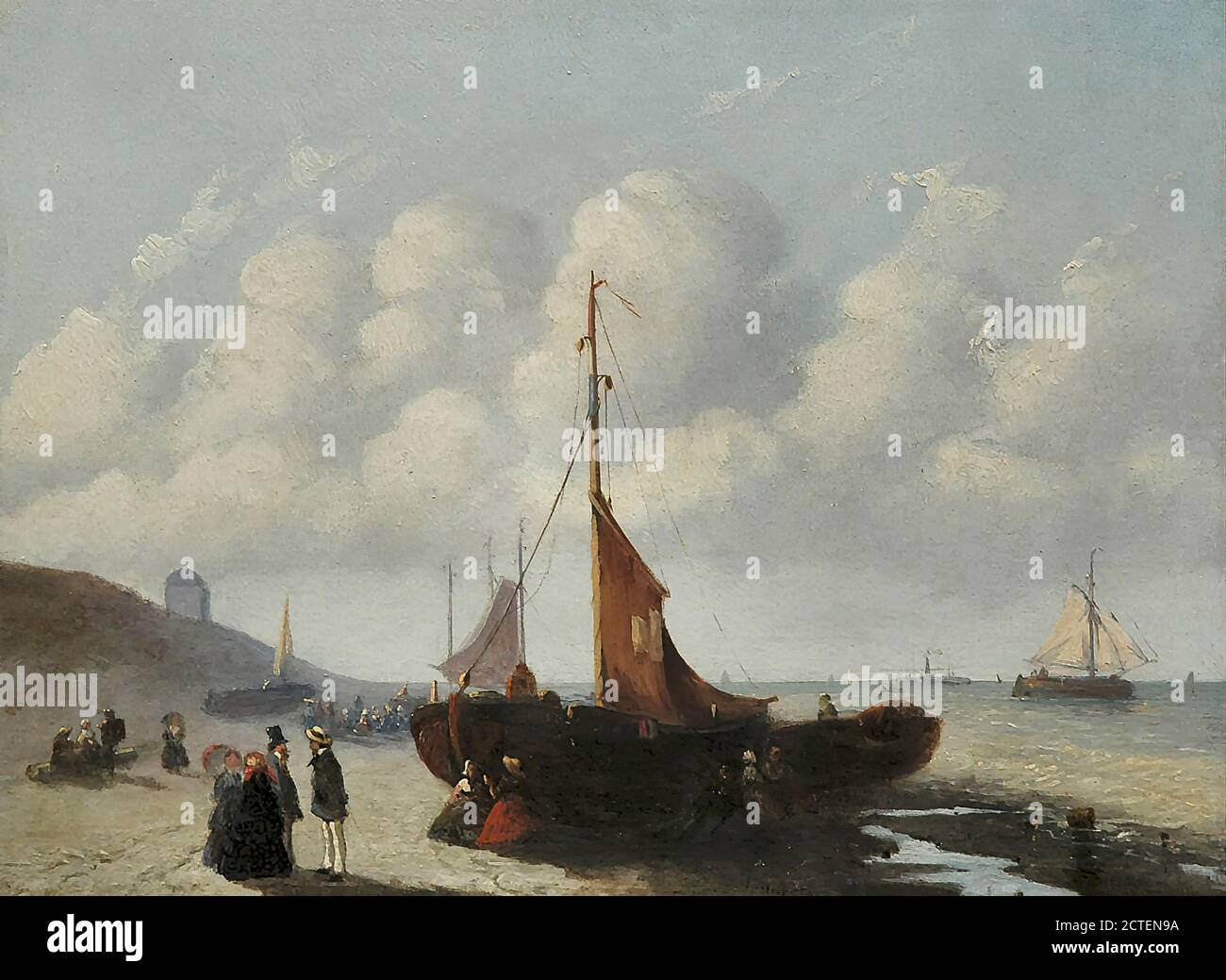 Bles Joseph - Vissers En Mondaine Wandelaars Op Het Strand Van ...