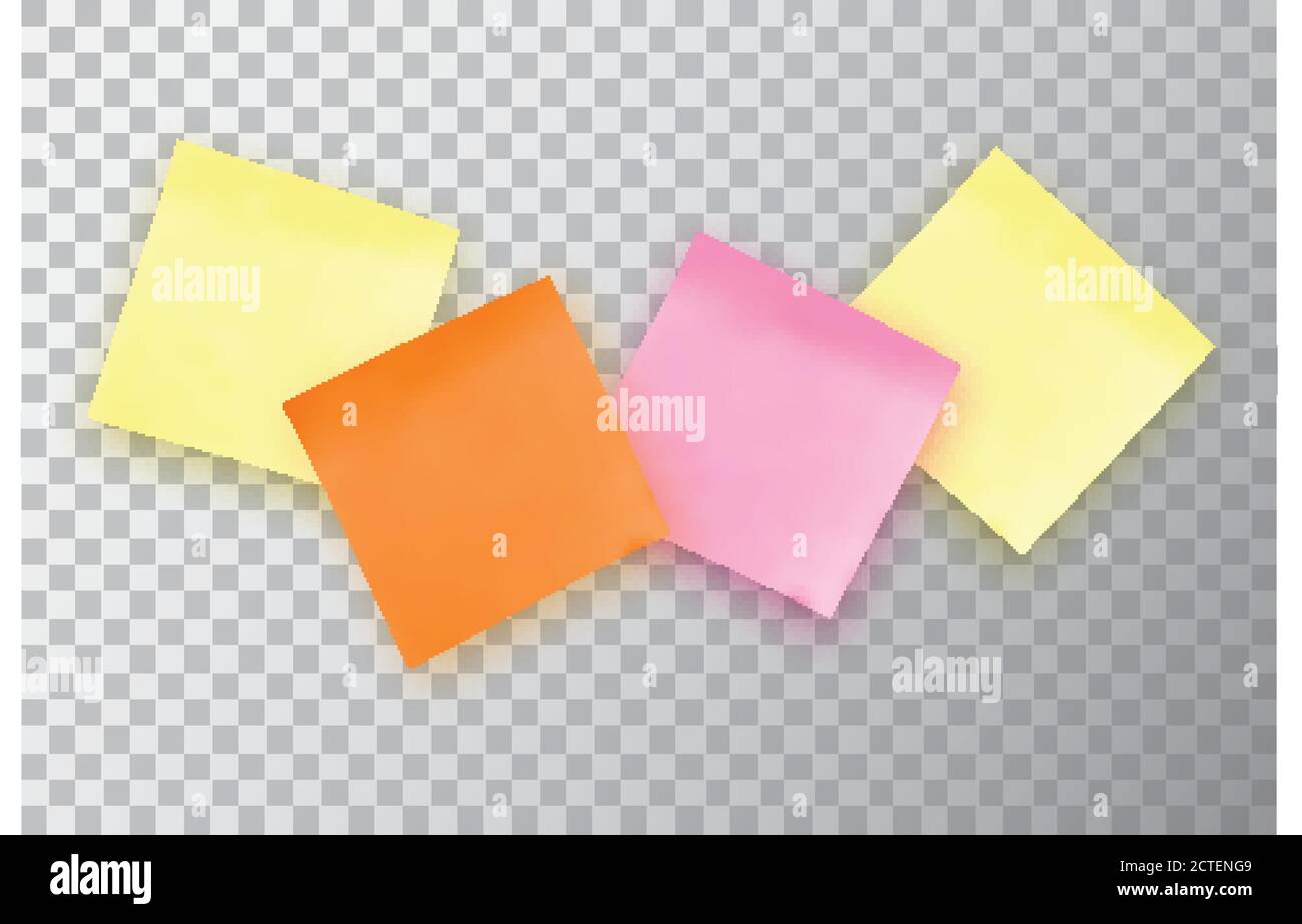 4 Colorful sticky note. Template for your projects. Four Sticker ...