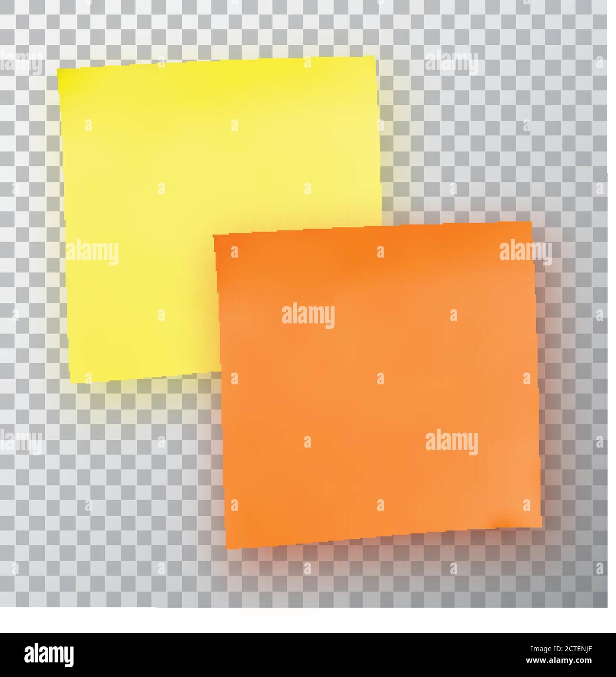 Yellow and orange sticky note. Template for your projects. Two Sticker ...