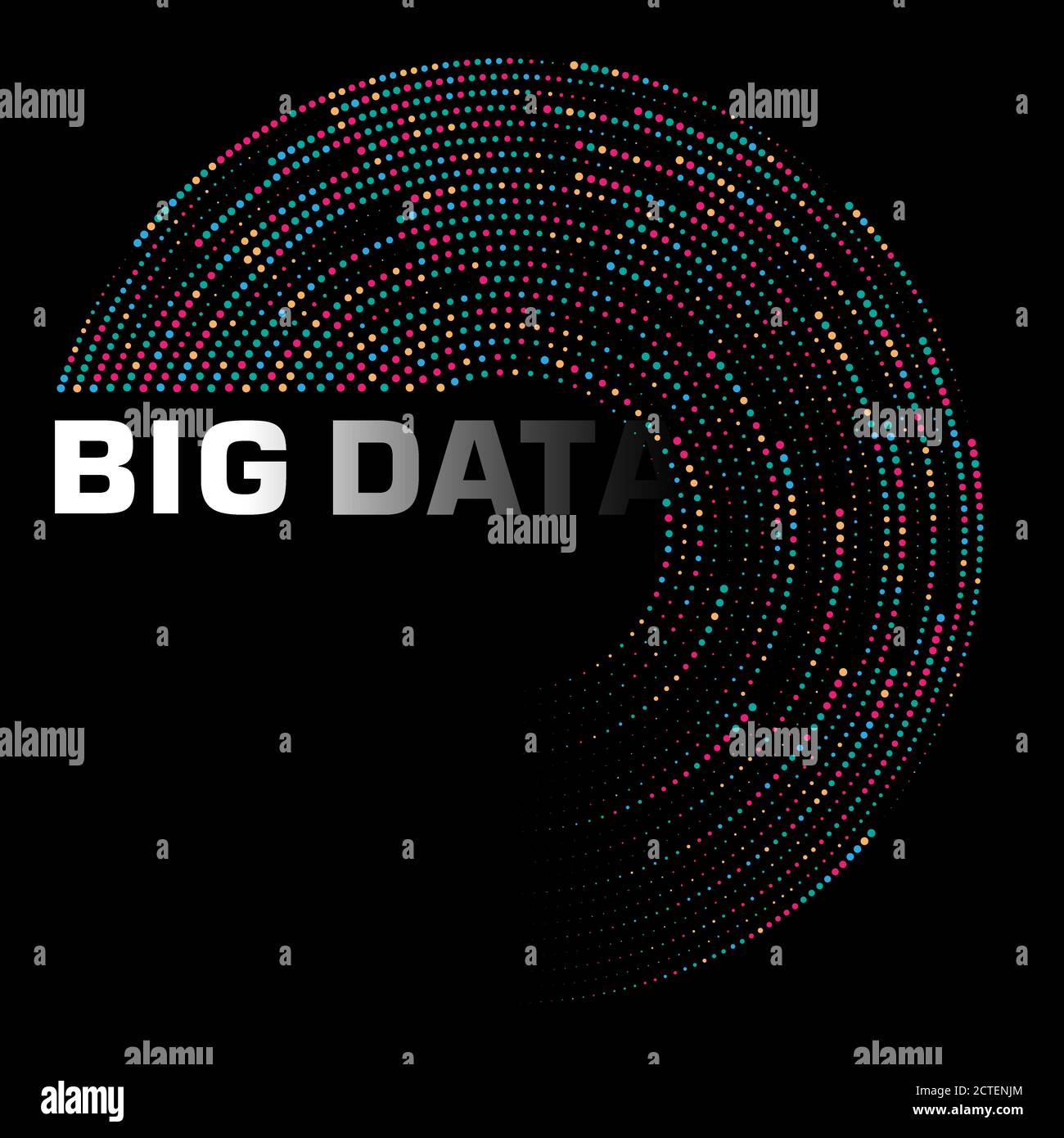 Big Data Visualization Dynamic Radial Cluster Path Multicolor Points