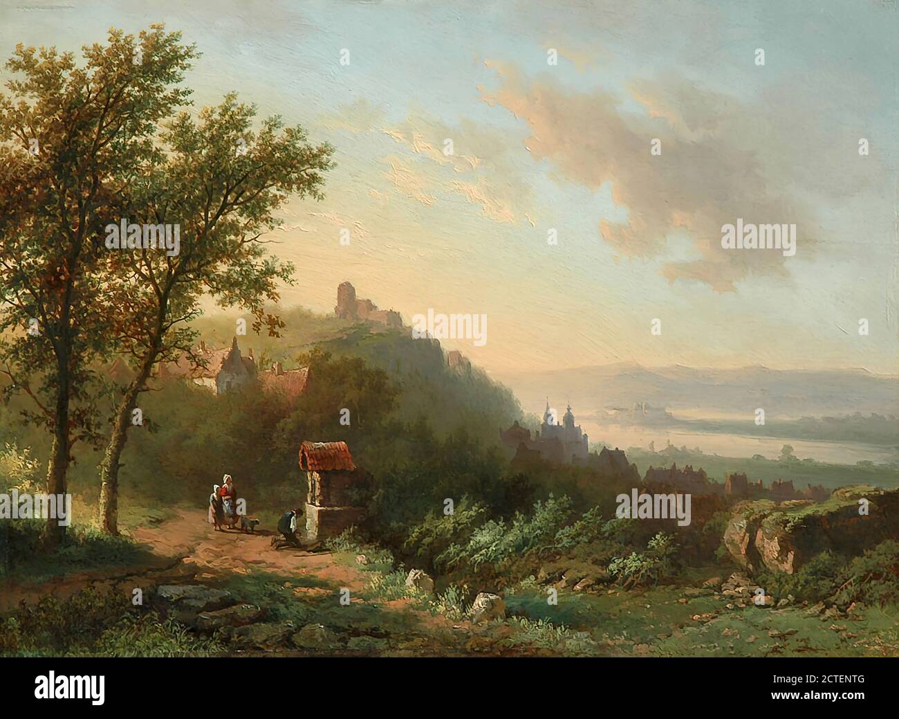 Bodeman Willem - Rijnlandschap Bij Avondlicht - Dutch School - 19th ...