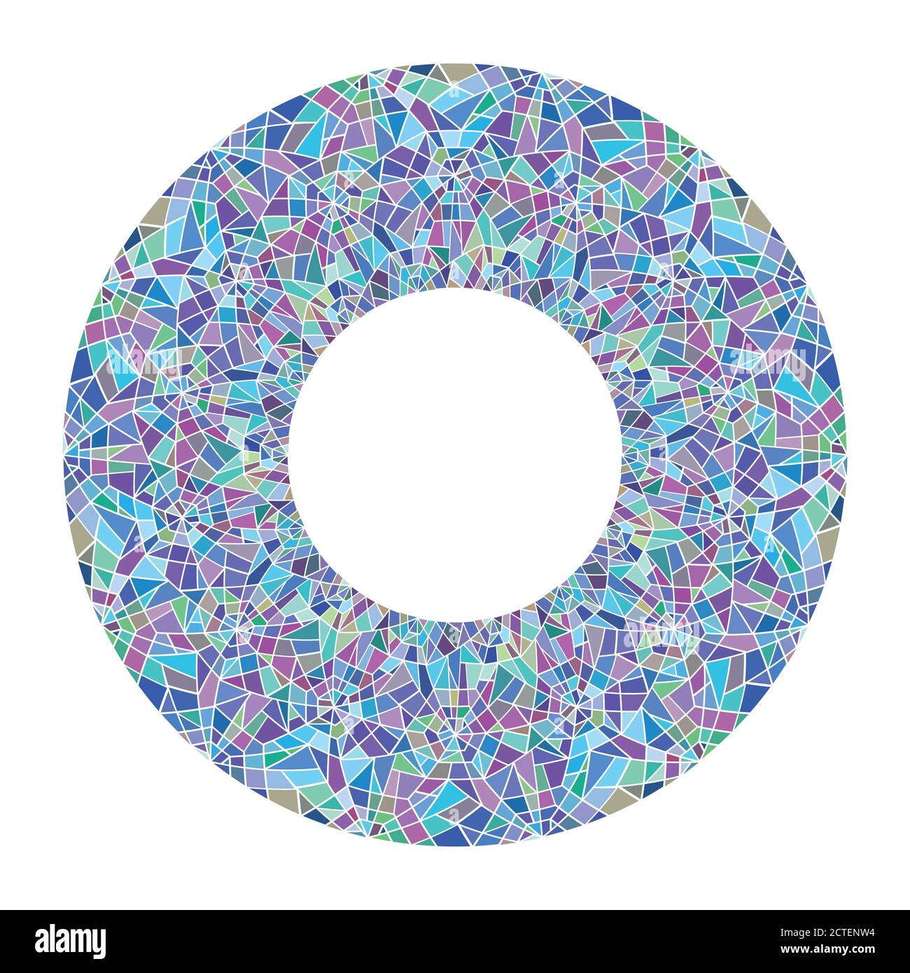 Round frame made of stained glass. Broken glass. Vector element for ...