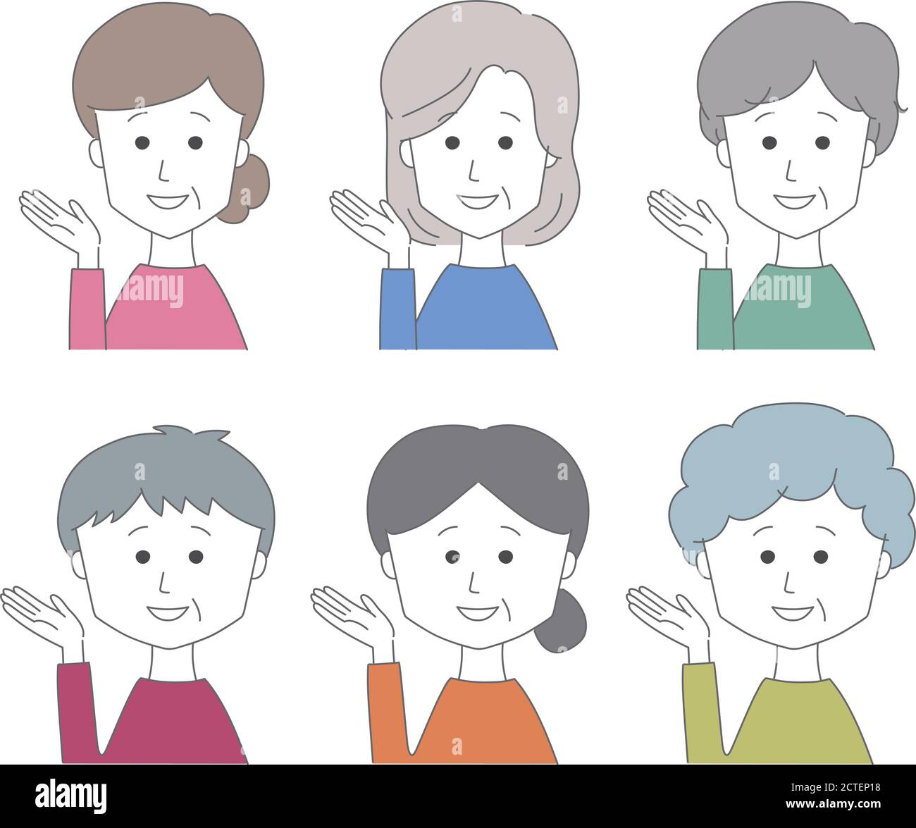Woman introducing something with a smile. Vector illustration isolated ...