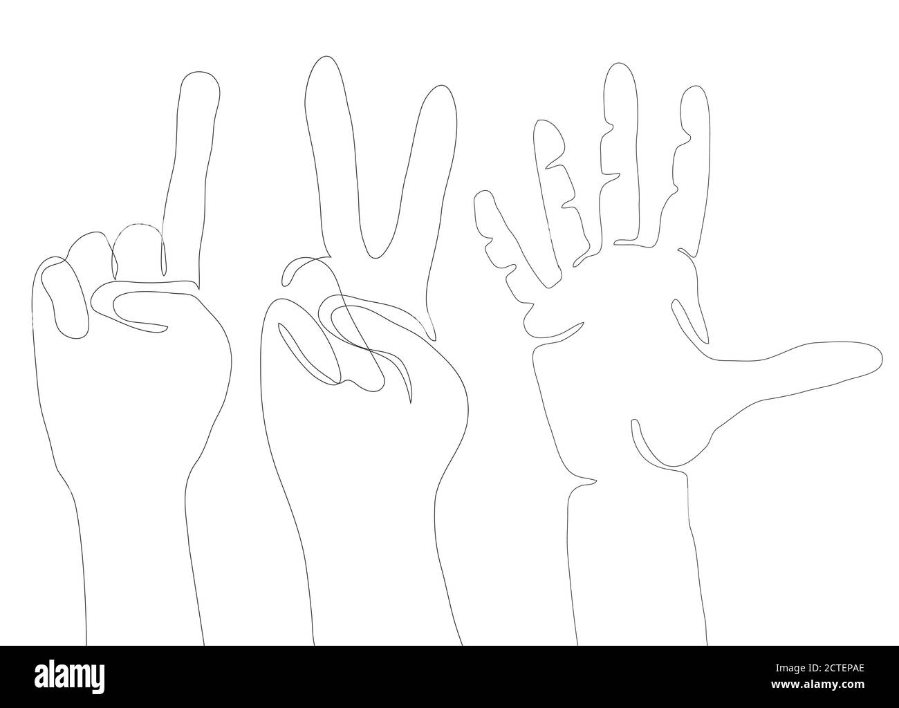 Continuous Line Drawing Hands High Resolution Stock Photography and ...