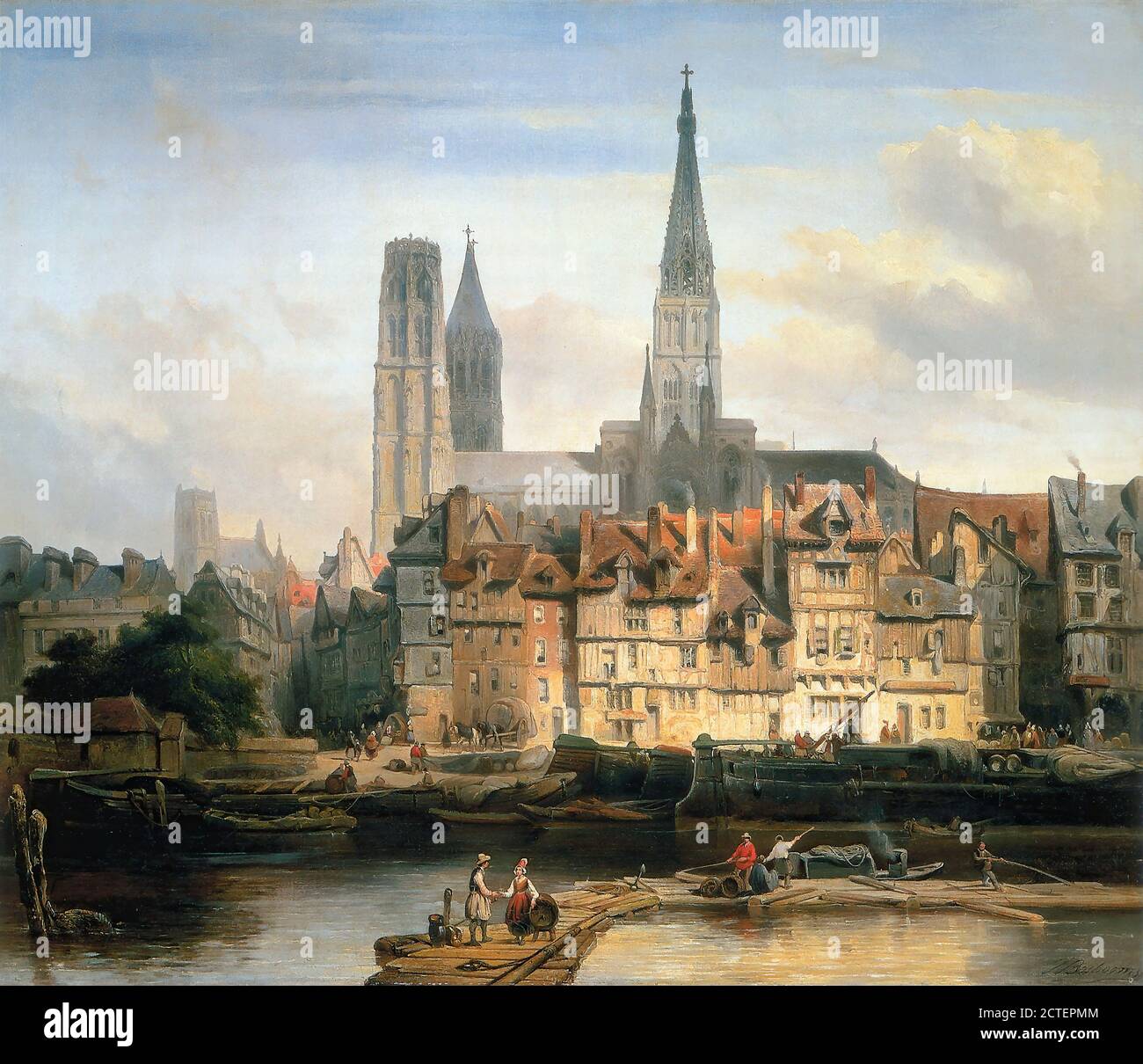 Bosboom Johannes - Gezicht Op De Parijse Kade En De Hoofdkerk Te Rouaan ...