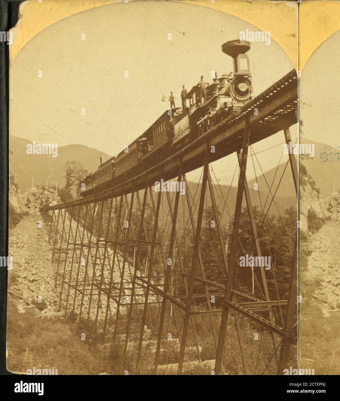 Frankenstein Trestle and Train, P. & O.R.R., Crawford Notch., Kilburn ...