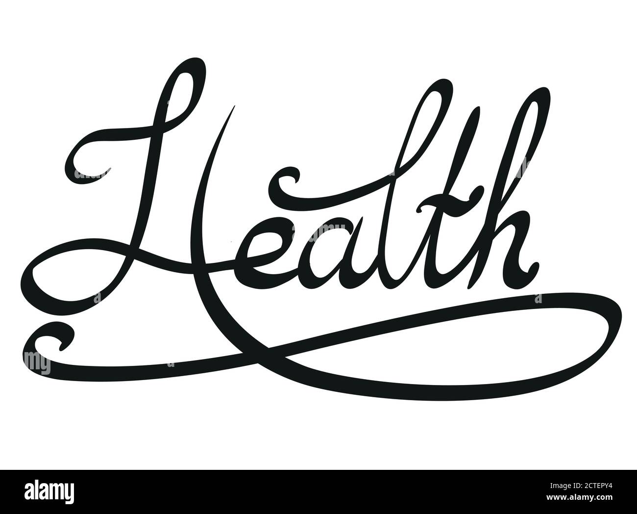 Lettering with the inscription Health. Vector clipart for print on t ...