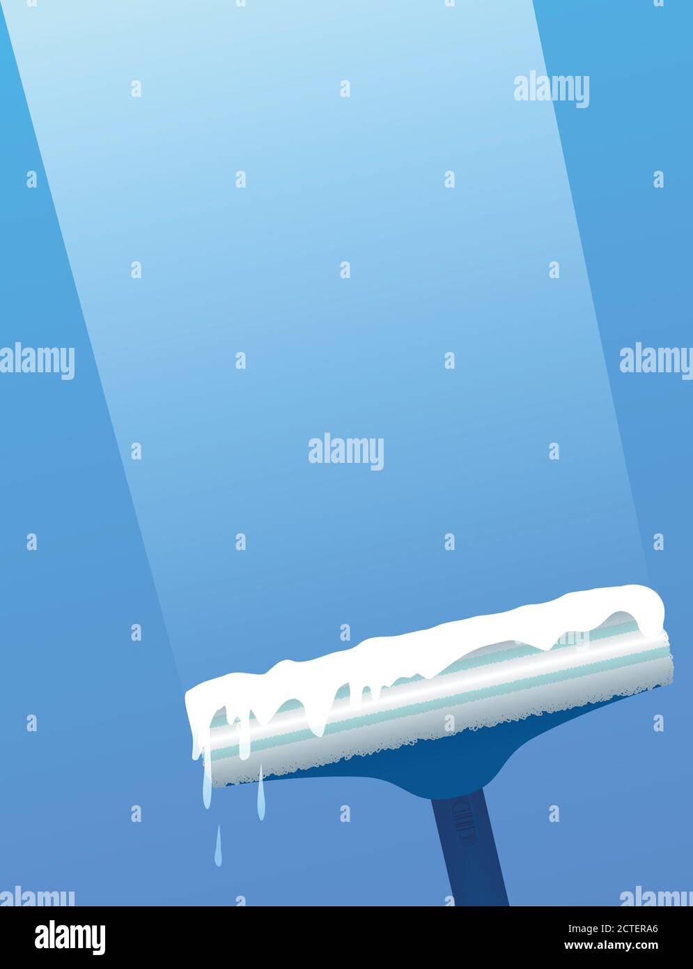 Glass scraper for washing window. Window cleaning. Vector flat ...