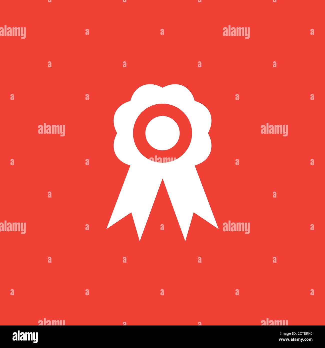 Badge Red Icon On White Background. Red Flat Style Vector Illustration ...